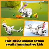 LEGO Creator 3 in 1 White Rabbit Animal Toy Set, STEM Toy for Kids 8 ...