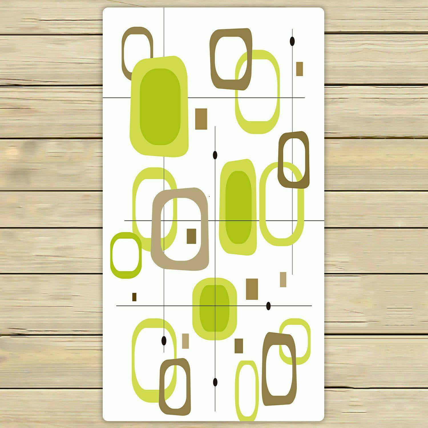 Click here for Erehome Retro Lime Green Brown Squares Spot Beach... prices