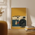 Affixzi Vintage Illustration Camera Poster, Yellow Blue and Cream ...