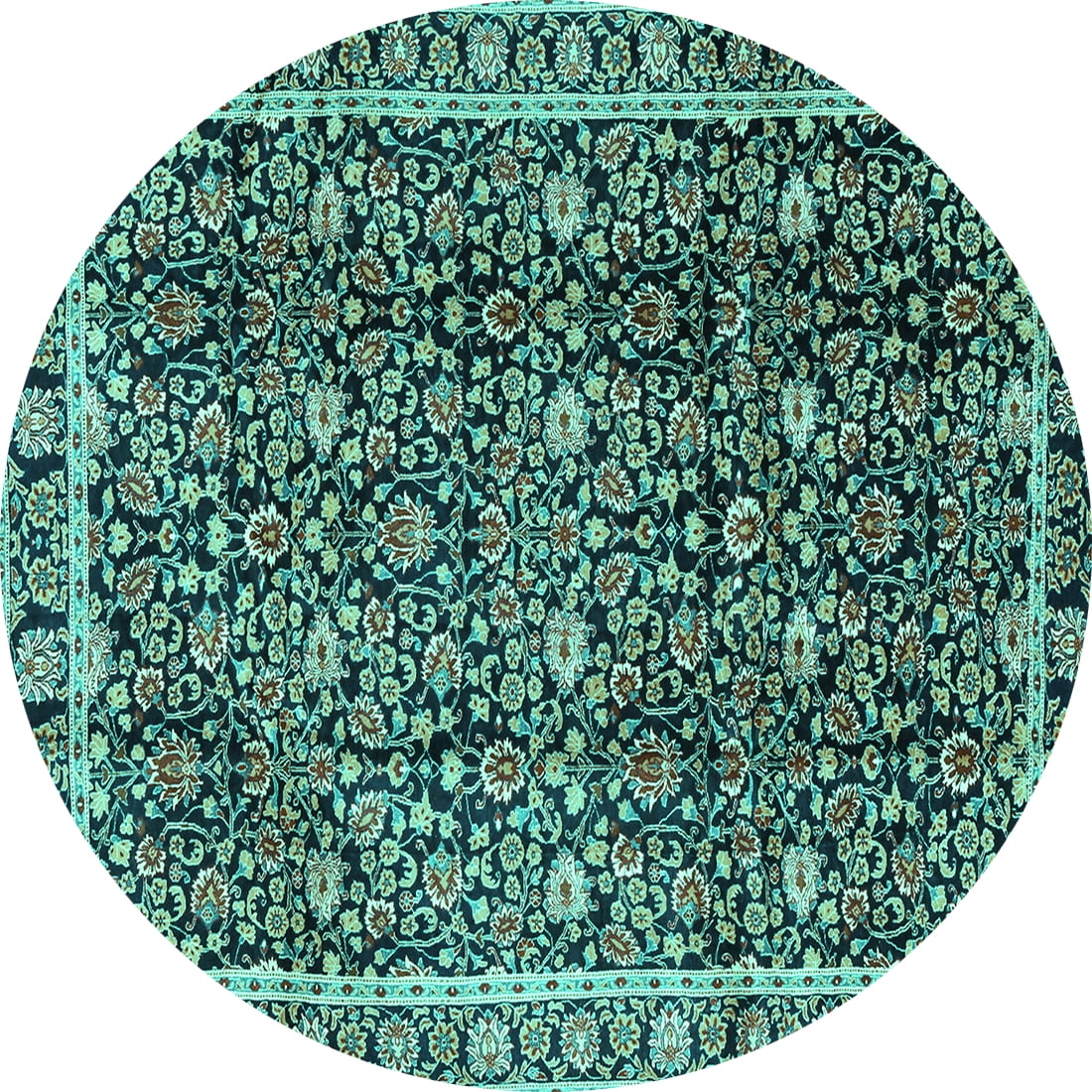 Ahgly Company Indoor Round Persian Turquoise Blue Traditional Area Rugs ...