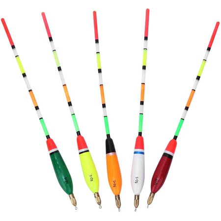 Fishing Floats, 5 Pieces Multicolor Balsa Wood Bobber Fishing Float Bite Indicator High ...
