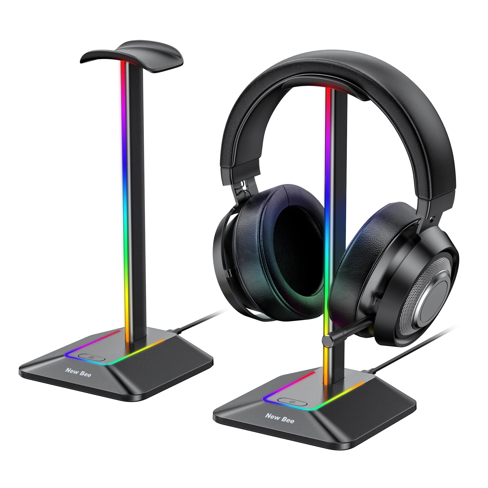 New Bee RGB Headphone Stand Desk Gaming Headset Holder with 7 Light ...