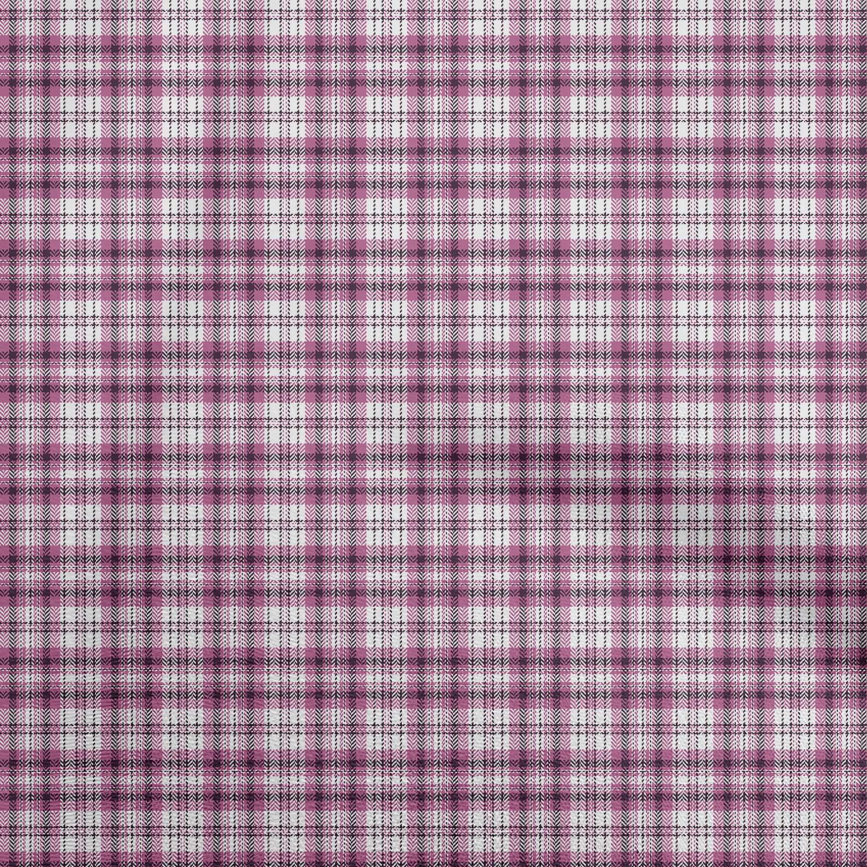 oneOone Silk Tabby Purple Fabric Check Sewing Material Print Fabric By ...