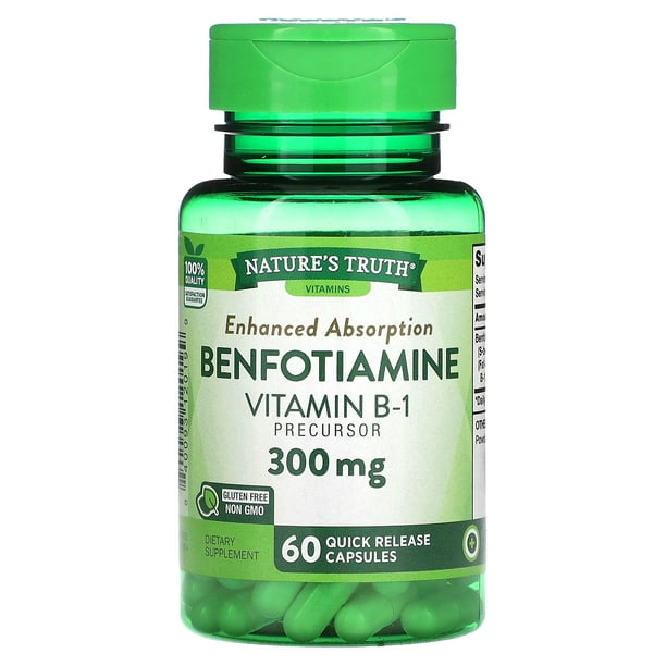 Benfotiamine, 300 mg, 60 Quick Release Capsules, Nature's Truth ...