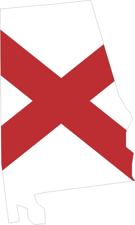 3in x 5in Die Cut Alabama State Flag Sticker - Walmart.com