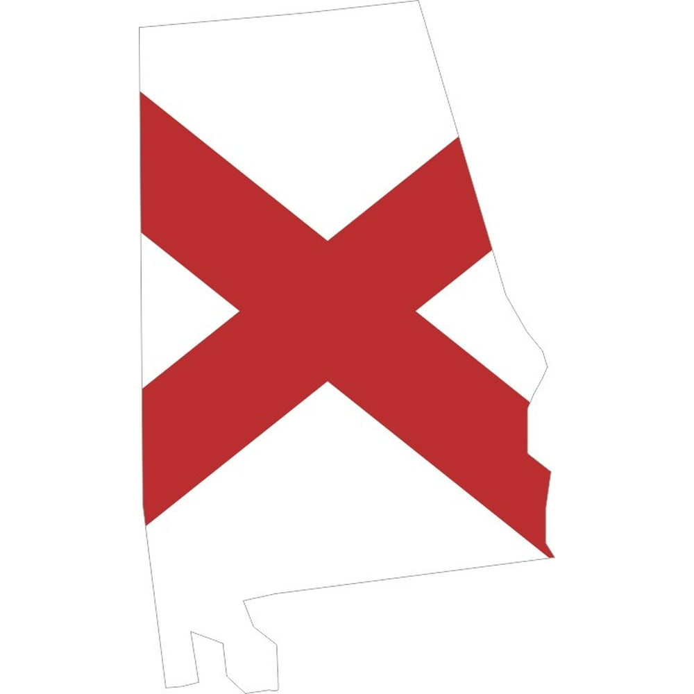3in x 5in Die Cut Alabama State Flag Sticker - Walmart.com - Walmart.com