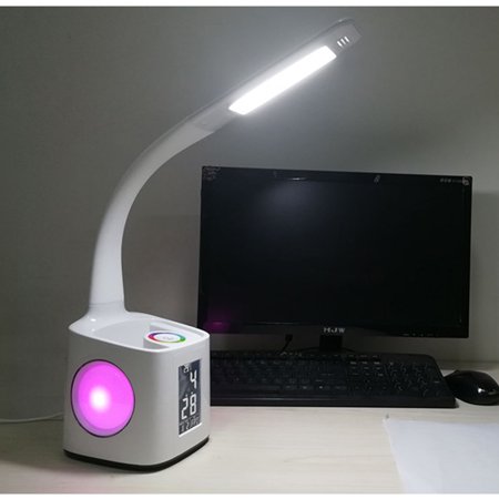 LED Desk Lamp with USB Charging Port, Night Atmosphere Lamp, Alarm ...