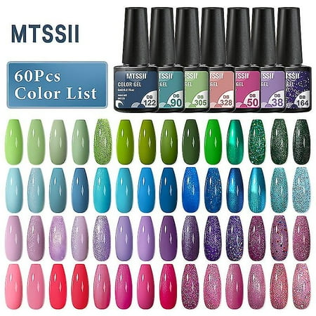 Mtssii 60 Color Gel Nail Polish Set Color Gel Uv Led Varnish Nail Art Design Soak Gel Set Diy ...