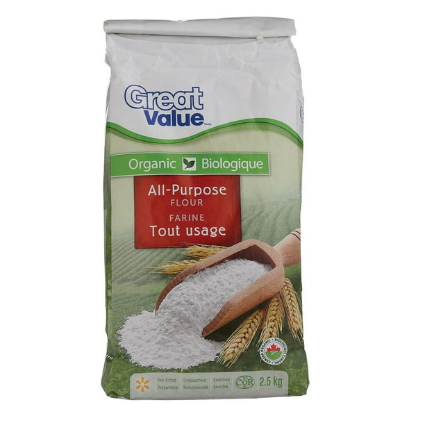Great Value Organic All-Purpose Flour, Unbleached, enriched 2.5 kg ...