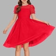 Agkizg Girls Summer Dress Polka Dots Mesh Short Sleeve A-line Princess ...