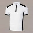 Antinious Men Solid Patchwork Texture Button Collar Short Sleeve ...