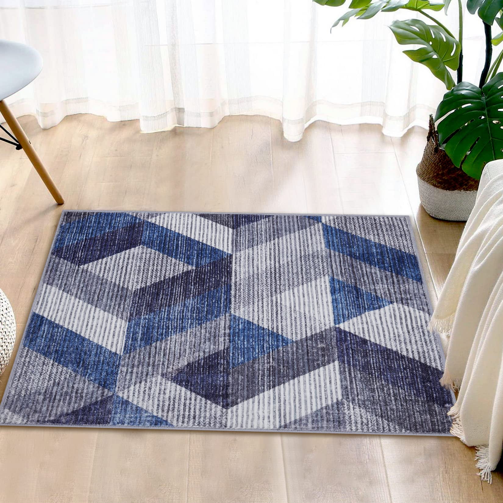 Small Machine Washable Area Rug Trellis Throw Rug Entry Rug Non-Slip ...