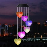 EpicGadget Heart Solar Light, Solar Heart Wind Chime Color Changing ...
