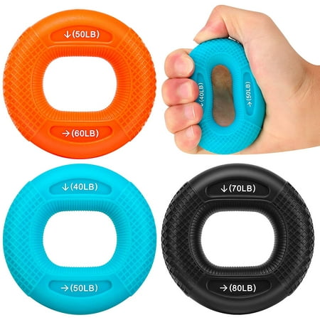 Grip Exerciser Reinforcement Ring, 3 Pack Finger Physical Grip Wrist ...