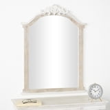 DecMode Cream Arched Scroll Wall Mirror - 28 x 37 Dimensions - Walmart.com