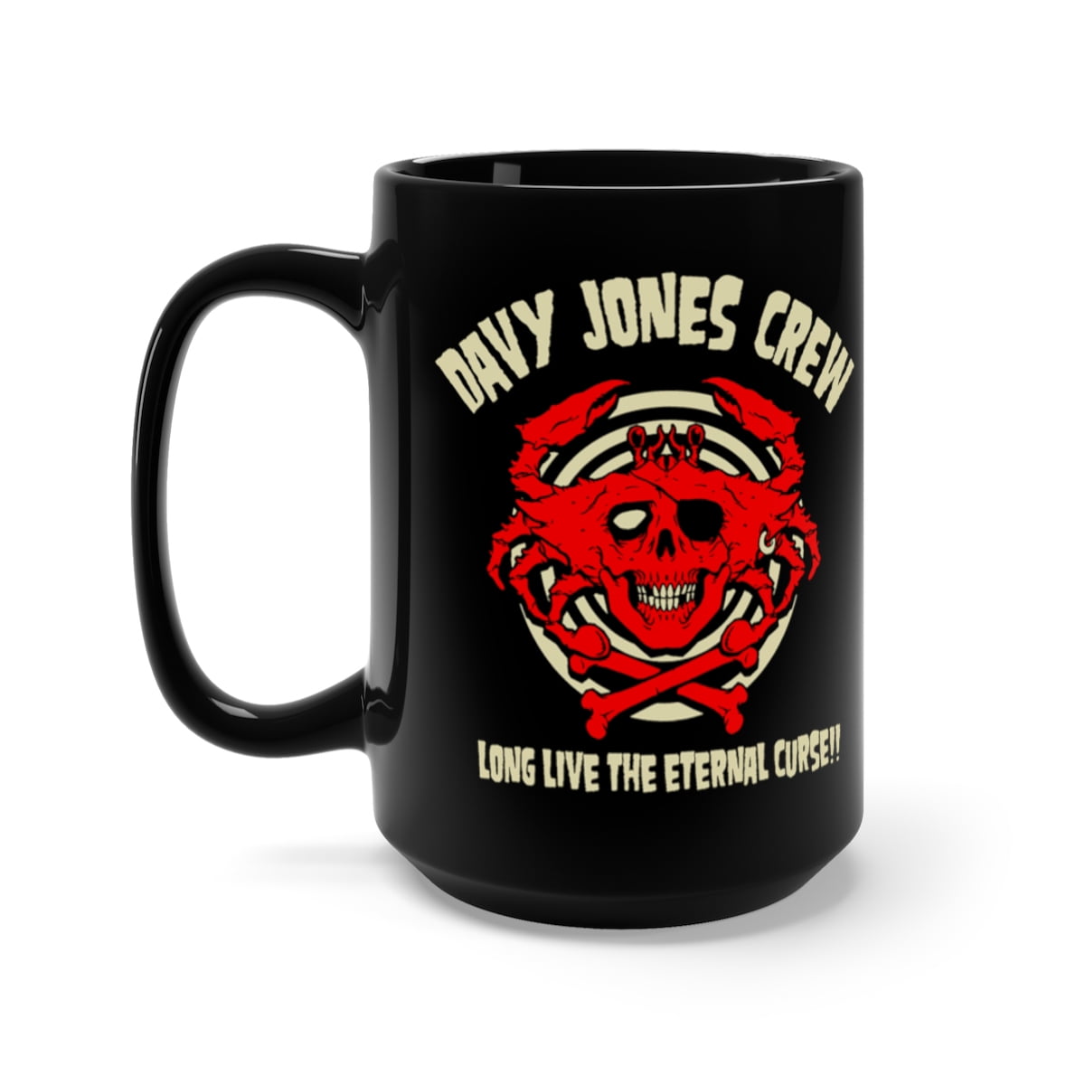 Davy Jones Pirate Crew Jolly Roger Skull and Bones Coffee Mug, 15oz ...