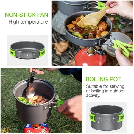 Kit de Casseroles Camping,14PCS Ustensiles de Cuisine de Camping en ...
