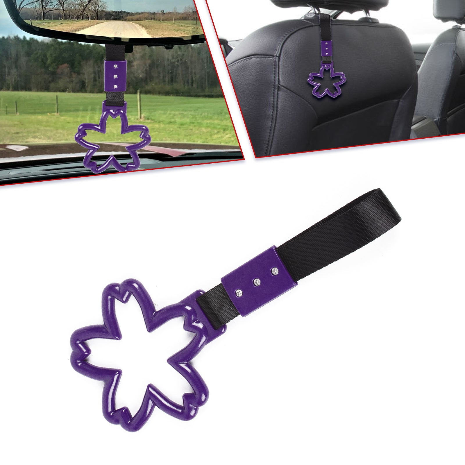 Xotic Tech Purple Tsurikawa Handle Ring Sakura Shaped Japanese Car ...