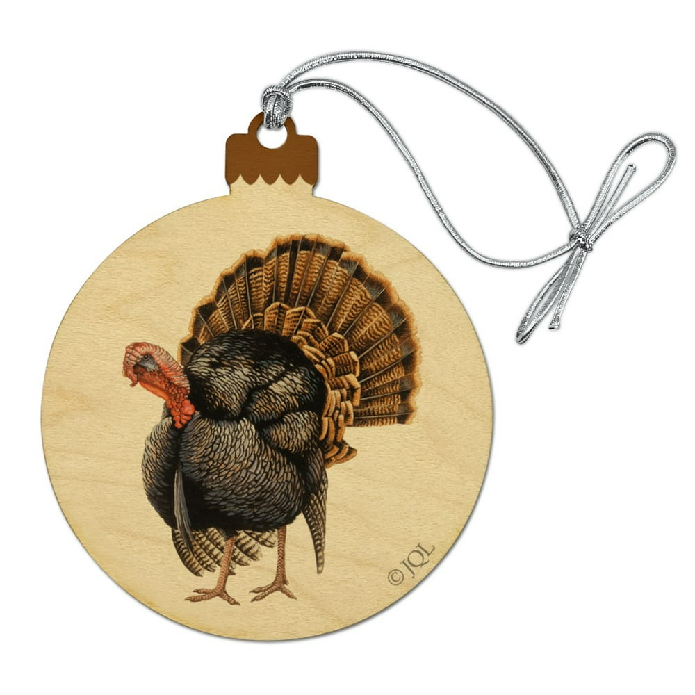 Tom the Awesome Wild Turkey Wood Christmas Tree Holiday Ornament ...