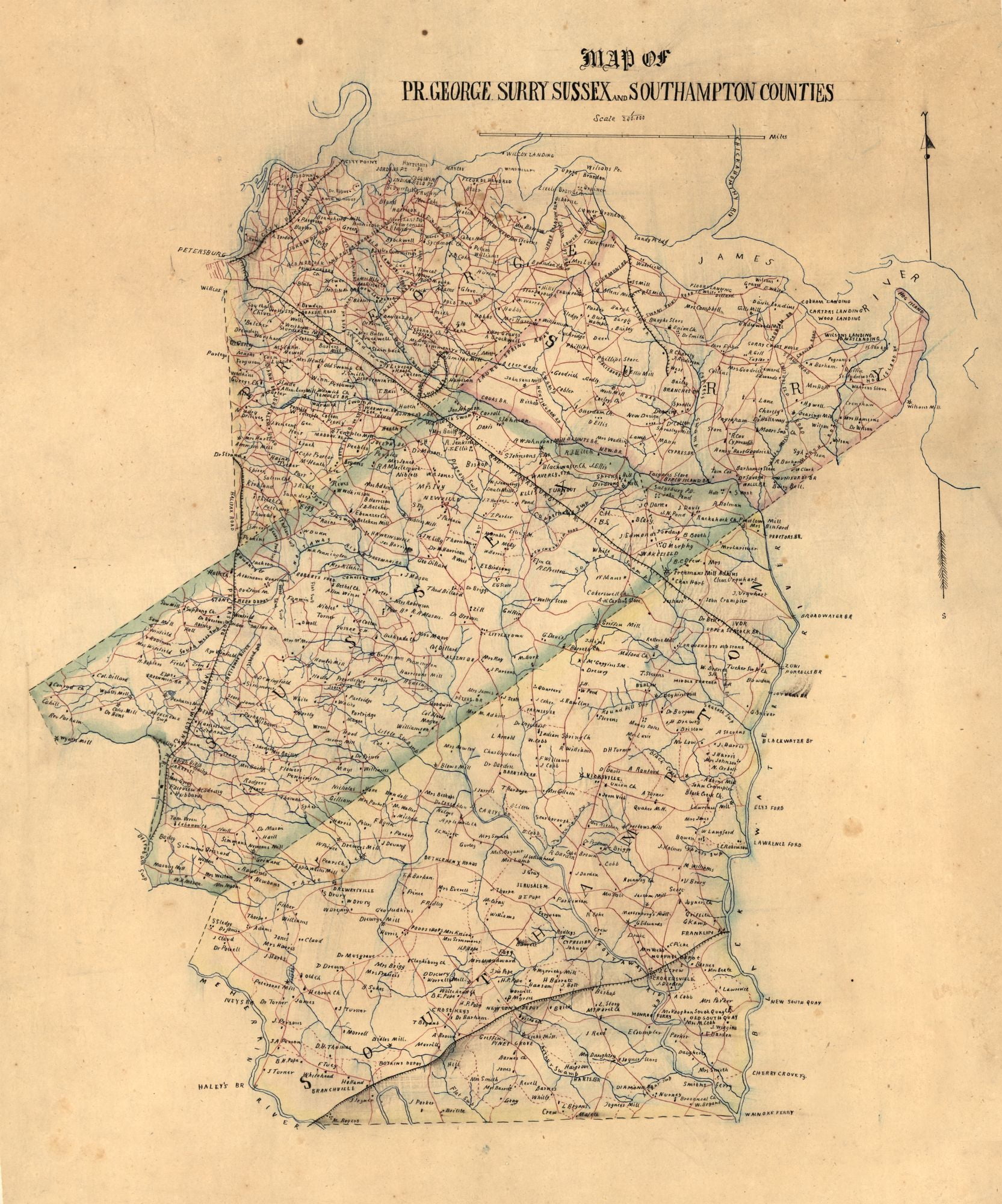Sussex County Virginia 1865 23 X 2762