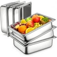 6 Pack Hotel Pans, 1/2 Half Size 4 Inch Deep Steam Table Pan, Stainless ...