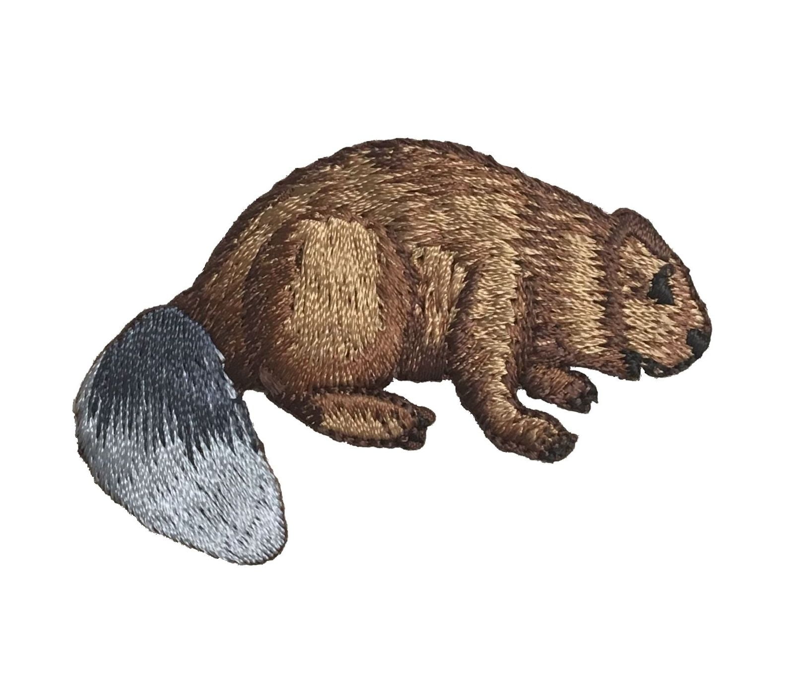 Natural Brown Beaver - Iron on Applique/Embroidered Patch - Walmart.com