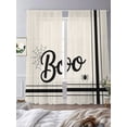 BOO Halloween Semi Sheer Curtains 108 Inch Length 2 Panels Set, Striped ...