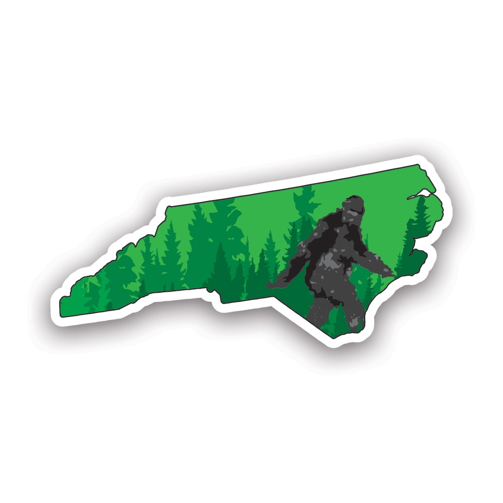 North Carolina Bigfoot Flag Sticker Decal - Self Adhesive Vinyl ...