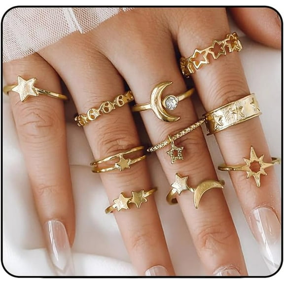 Censtreet 2Pcs Knuckle Rings Set For Women Vintage Stackable Joint ...