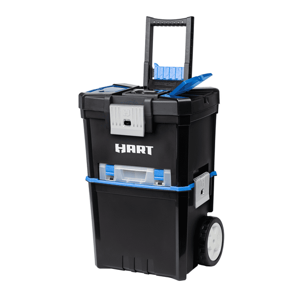 HART 3-in-1 16-Inch Rolling Plastic Tool Box, Black and Blue - Walmart ...