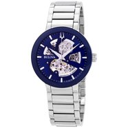 Bulova Men's Automatic Silver Skeleton Dial Stainless Steel Bracelet ...