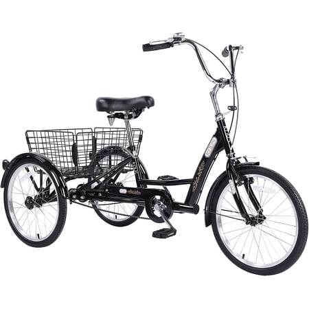 KNUS Adult Tricycle,20/26 inch Single Speed Trike,3 Wheel Cruiser Bike ...