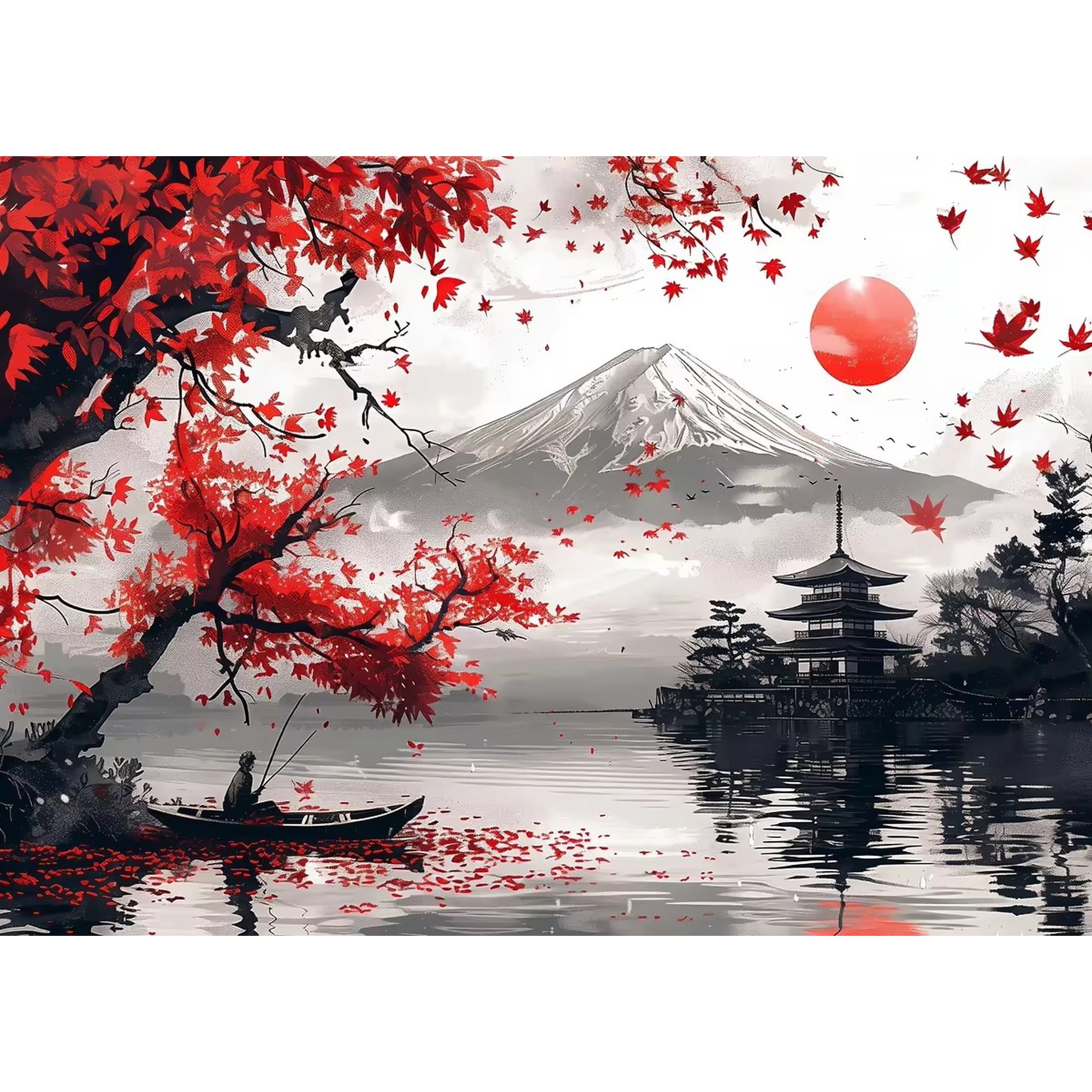 Click here for Nobrand Japanese Landscape Ink Painting Poster Mou... prices