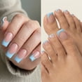 192pcs Chic French Tip Press-On Nails Set - Medium Square Shape With ...