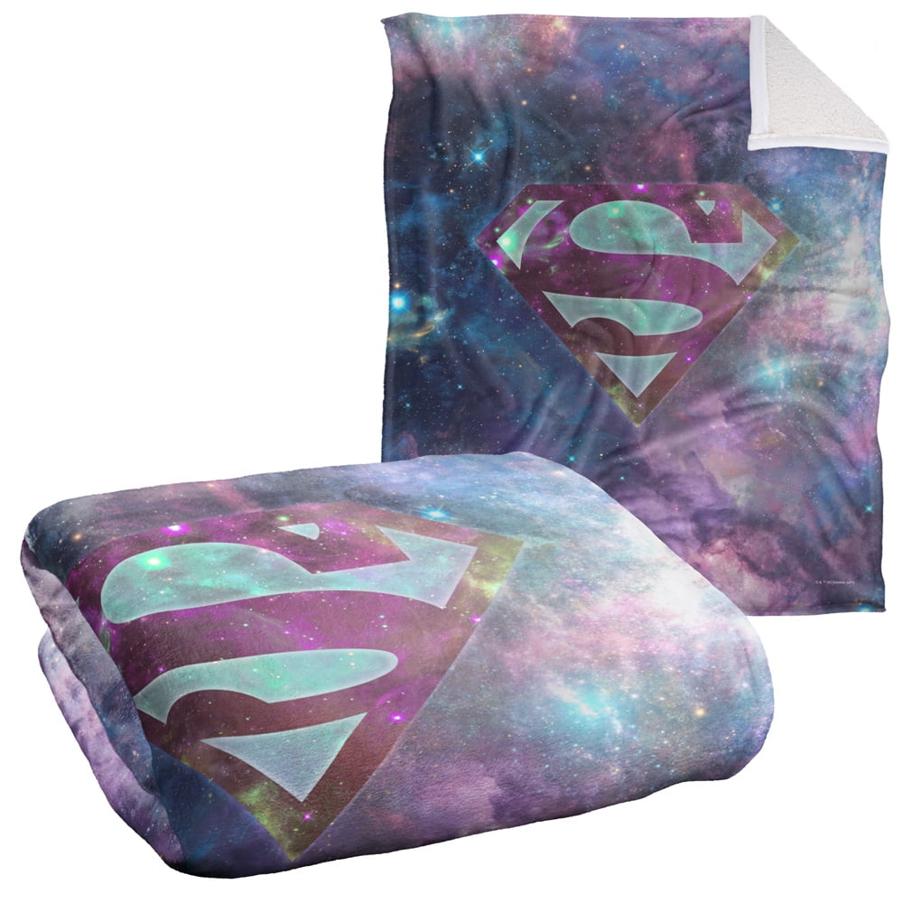 Superman Blanket, 50"x60", Spaced Out Logo Silky Touch Sherpa Back ...