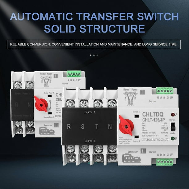 Compact Automatic Transfer Switch Electrical Selector Switches Dual ...