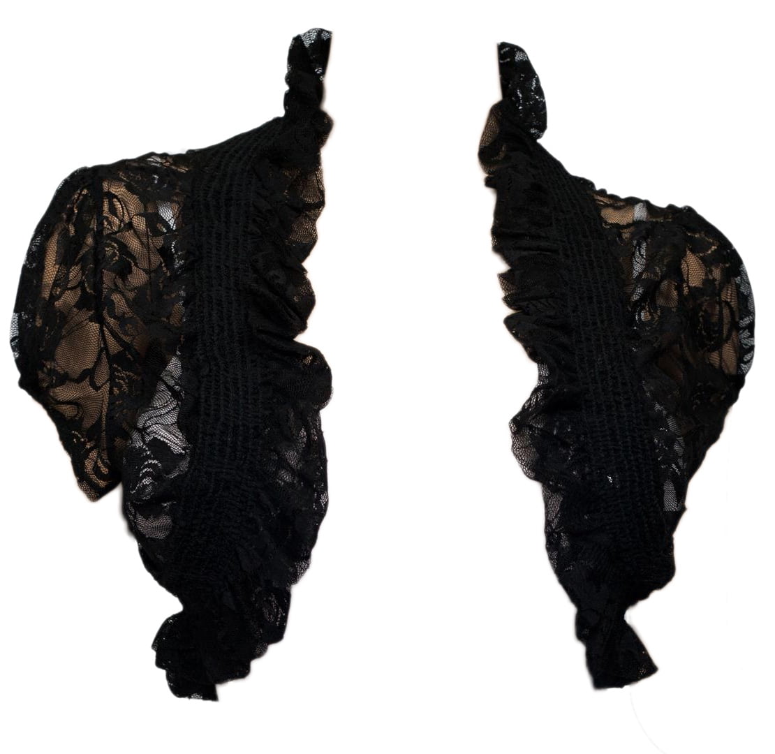 eVogues Plus Size Black Lace Ruffled Edge Cropped Bolero Shrug ...