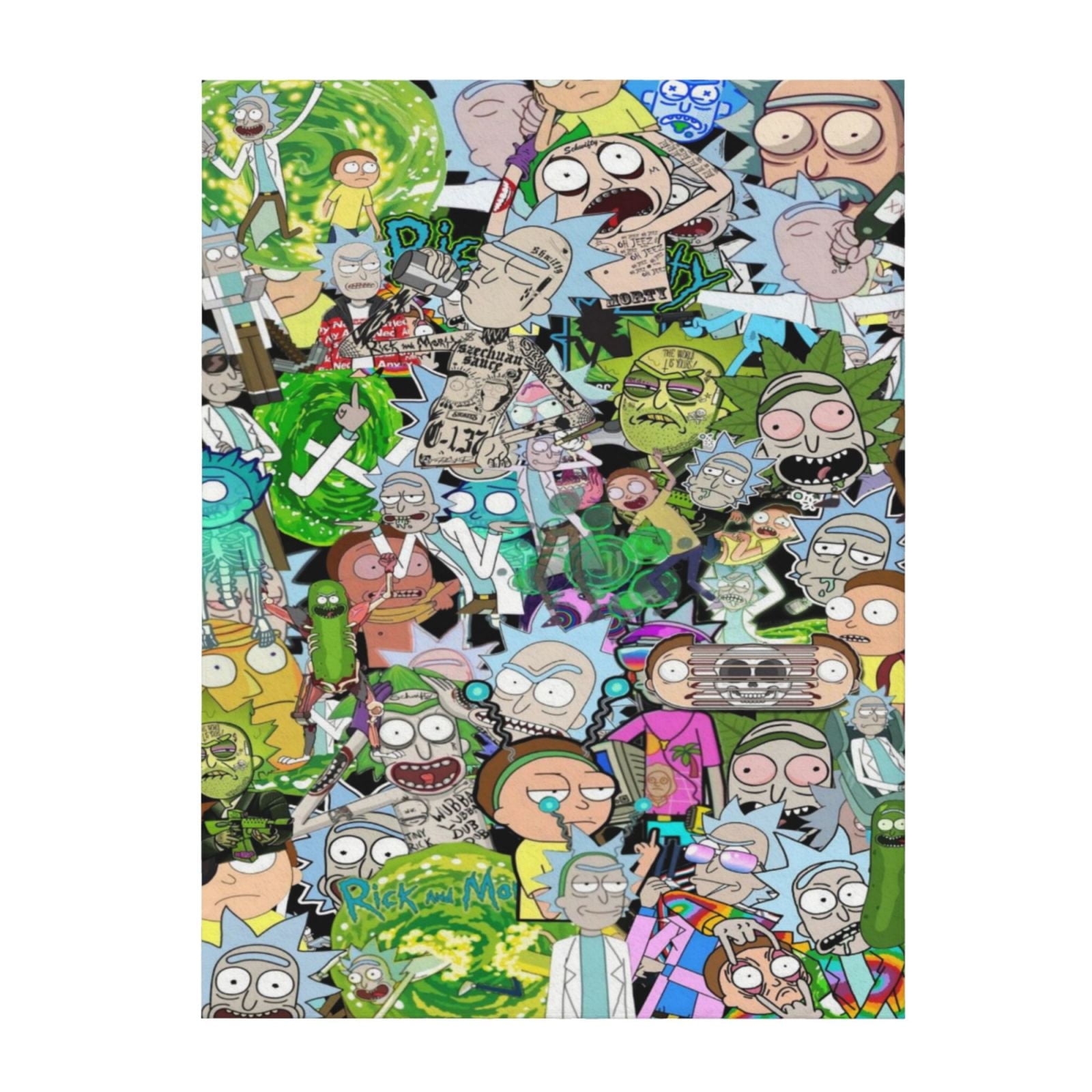 Manta de felpa suave y cómoda de Rick y Morty, manta de franela cálida y ligera para sofá cama ...