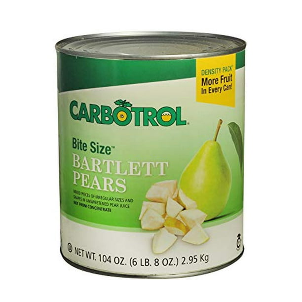 Carbotrol #10 Juice Packed Canned Fruit, Bite Size Pears (6 - 104oz ...