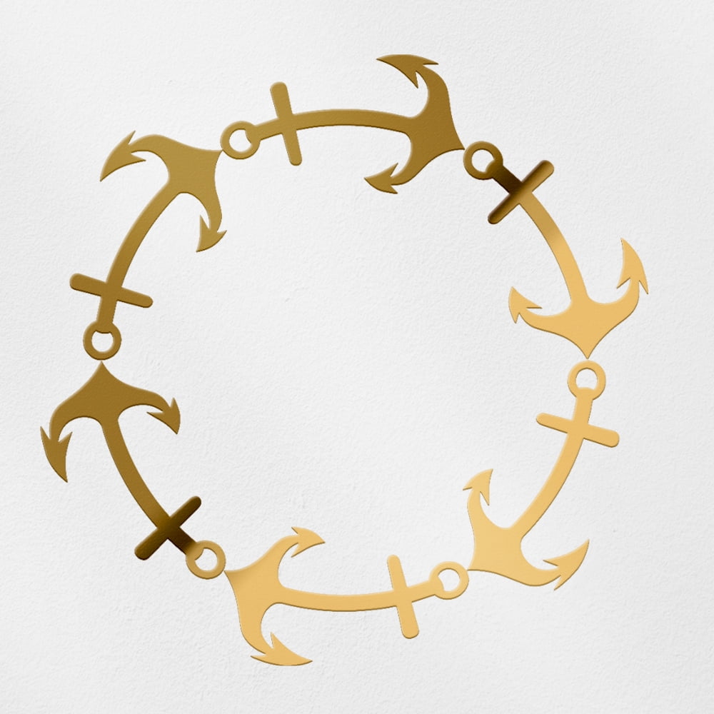 Transparent Decal Stickers Of Anchor Monogram Frames (Metallic Gold ...