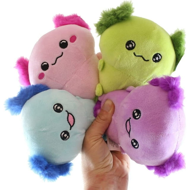 Set of All 4 Colors Cute 5" Axolotl Plush Stuffed Animals- Adorable ...