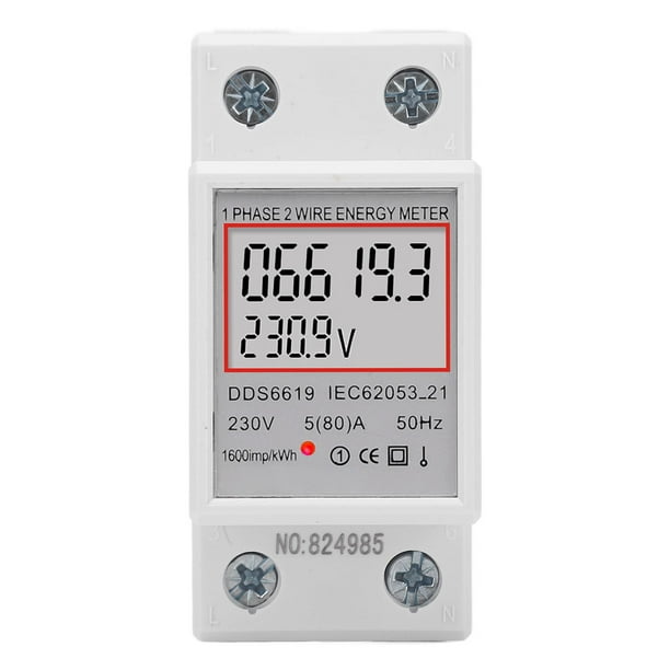 Single Phase Energy Meter,LCD Digital Electricity Meter DIN Rail ...