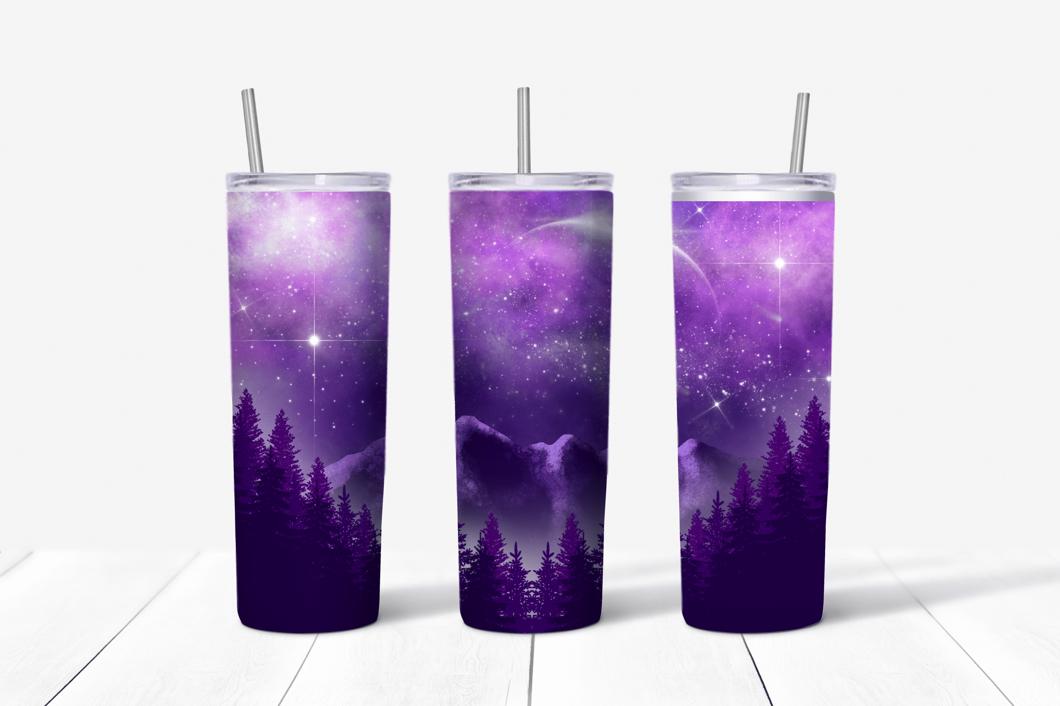 Purple Night Sky Grubby Garb 20 fl oz Skinny Tumbler. Double Wall ...