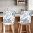 Blue Beige Coastal Chair Back Covers, Summer Lobster Coral Nautical ...