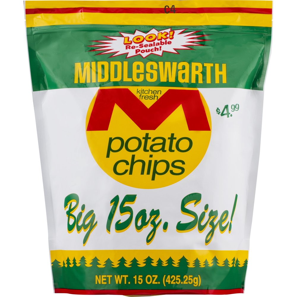 Middleswarth Kitchen Fresh Potato Chips! - Big Bag 14 Oz. (2 Bags ...