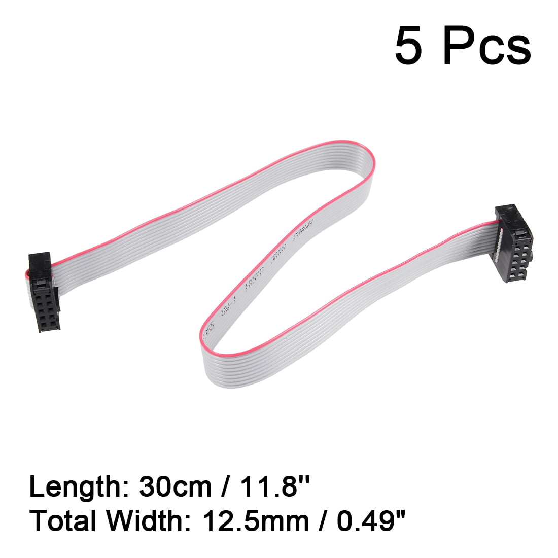 Buy IDC 10 Pins Connector Flat Ribbon Cable Female Connector 30cm 2 ...