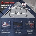 GlowPlume L Shaped Gaming Desk Computer Corner Desk PC Gaming Desk ...