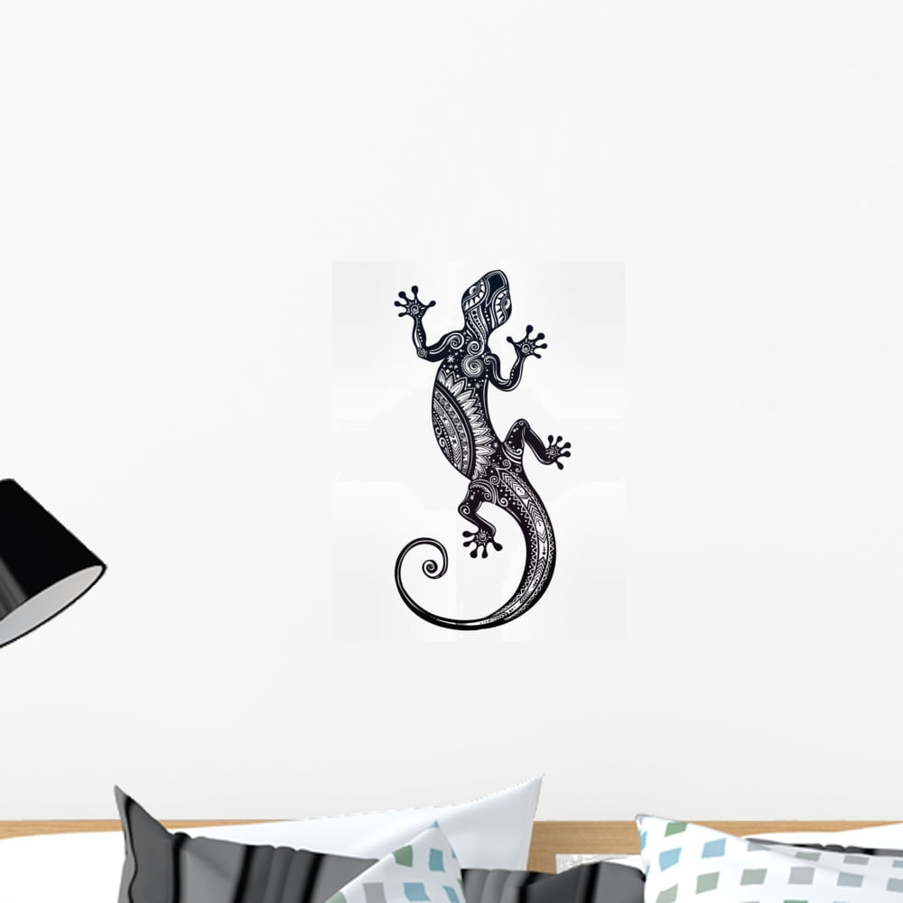 Ornate Zentangle Gecko Lizard Wall Decal Wallmonkeys Peel and Stick ...