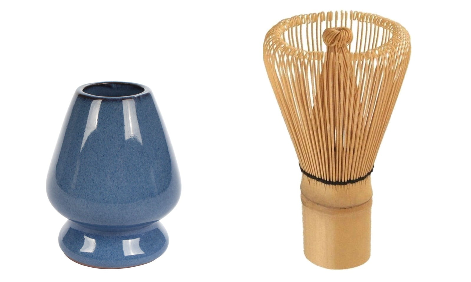 Matcha Tea Whisk Set - Bamboo Whisk and Deep Blue Whisk Holder Set ...