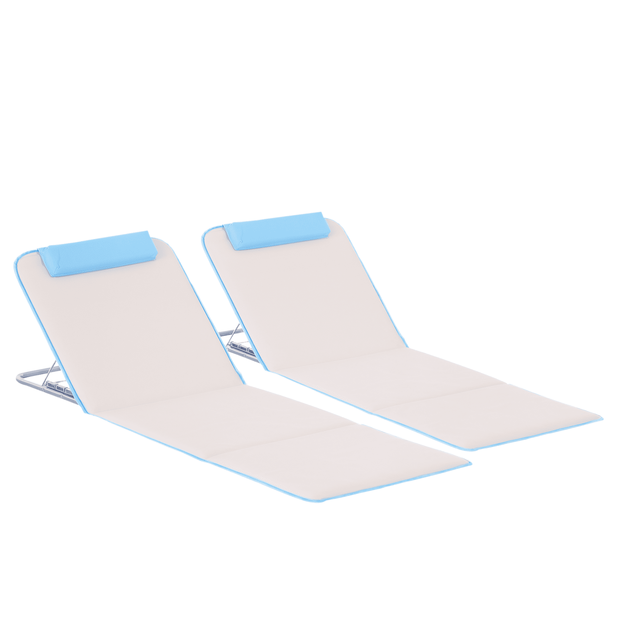 Click here for Outsunny 2 Pcs Folding Beach Lounge Chair W/ Pillo... prices